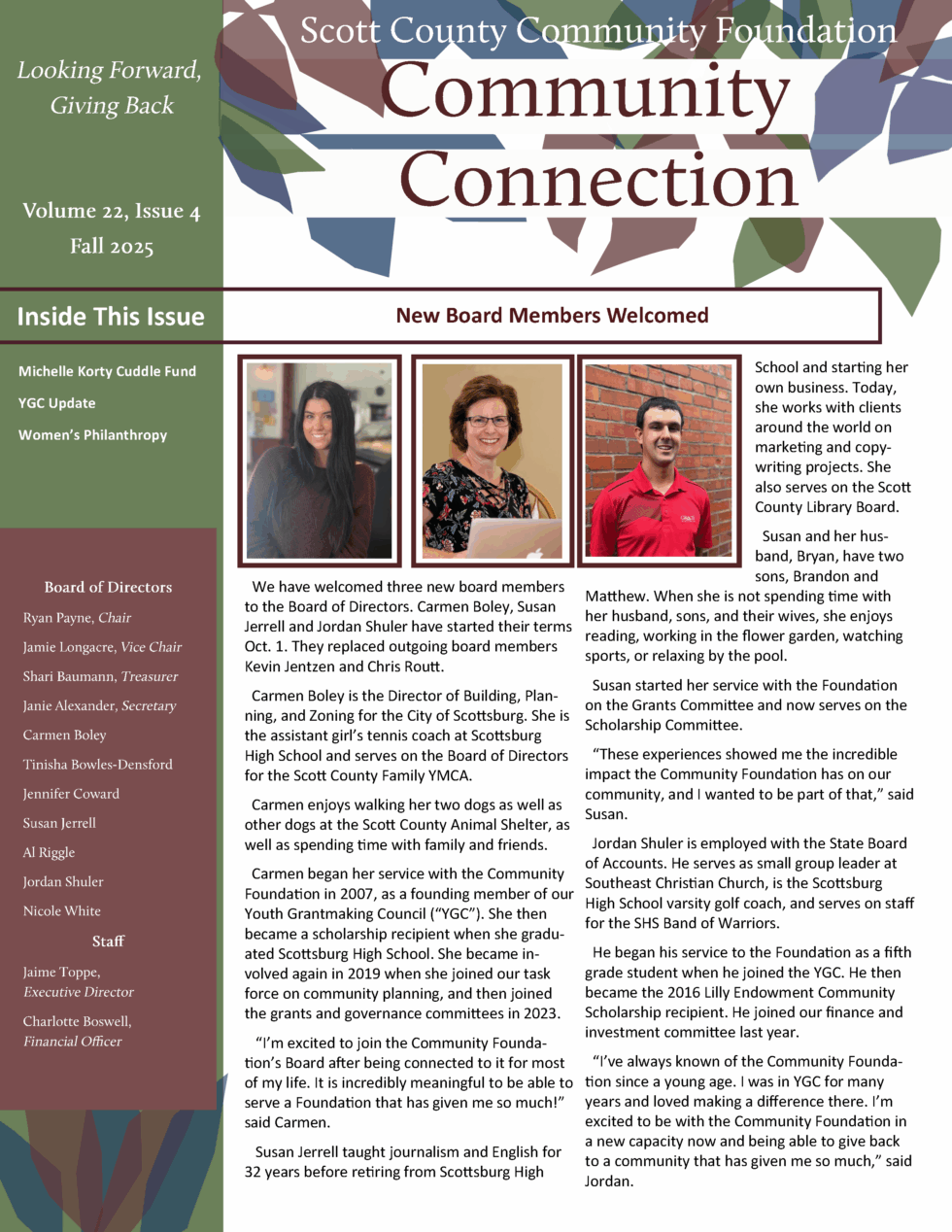 Fall 2025 Newsletter | Scott County Community Foundation